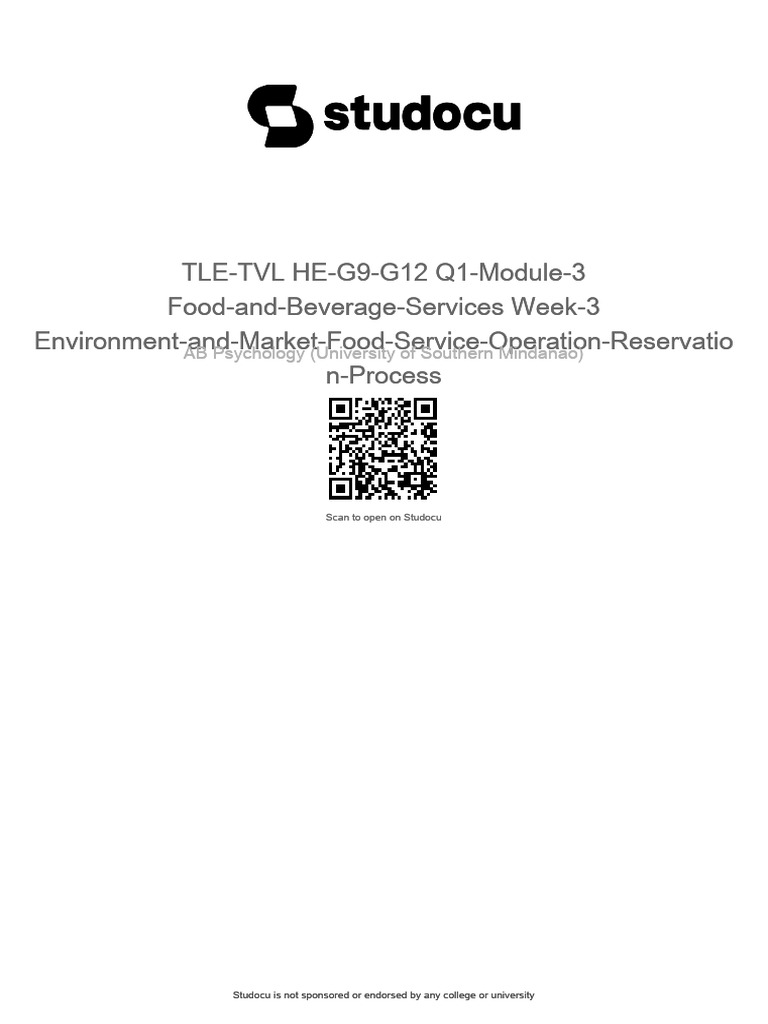 Tle TVL He g9 g12 q1 Module 3 Food and Beverage Services Week 3 ...