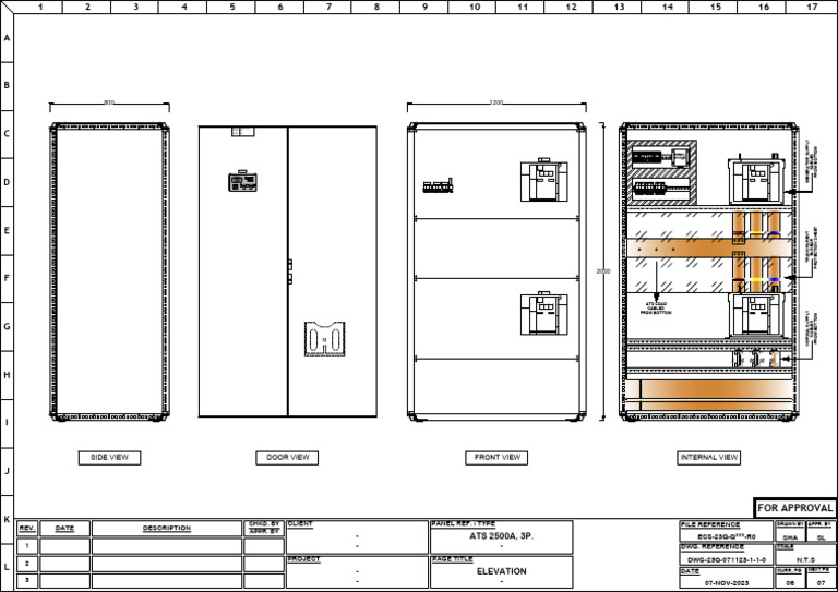 ATS 2500A, 3P. (Elevation) | PDF | Battery Charger | Manufactured Goods