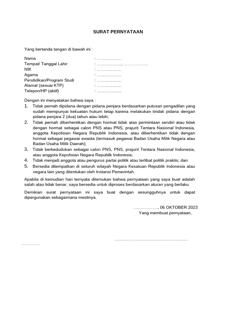 Surat Pernyataan PPATK | PDF | Hukum