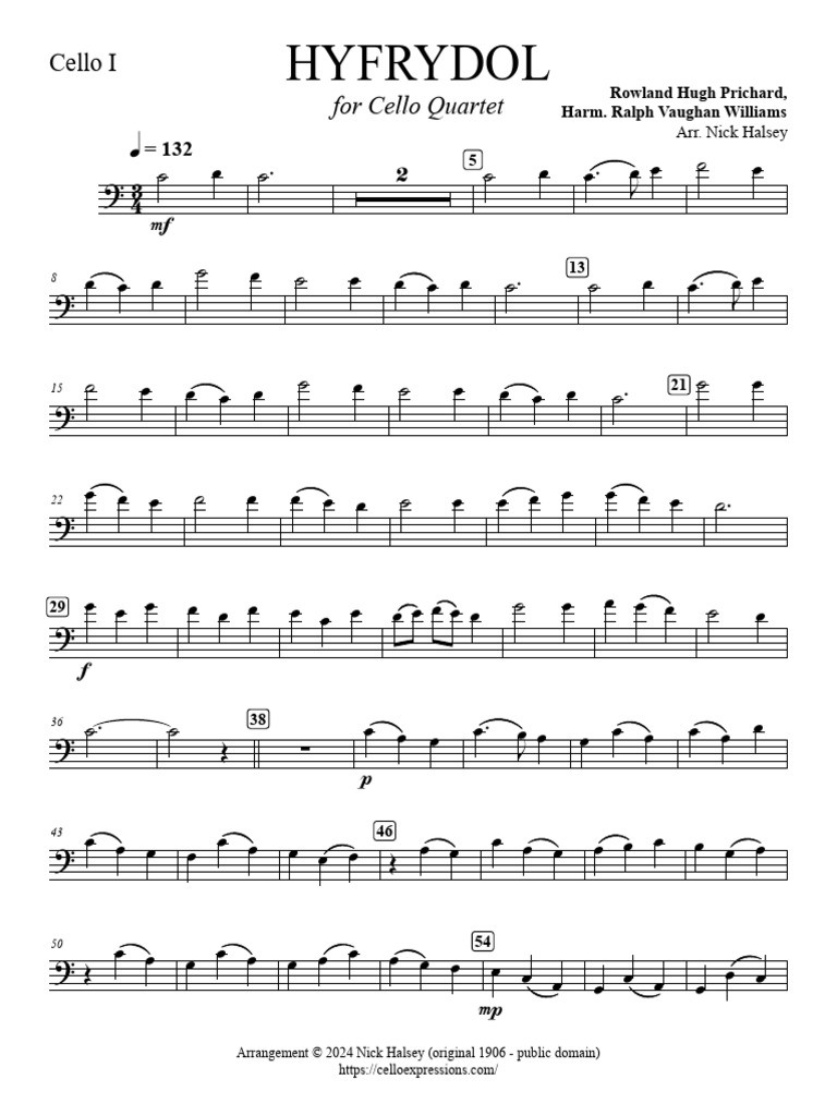 HYFRYDOL Cello Quartet Parts | PDF | Christian Songs | Church Music