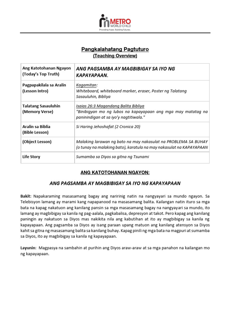 09 Ang Pagsamba Ay Magbibigay Sa Iyo NG Kapayapaan | PDF
