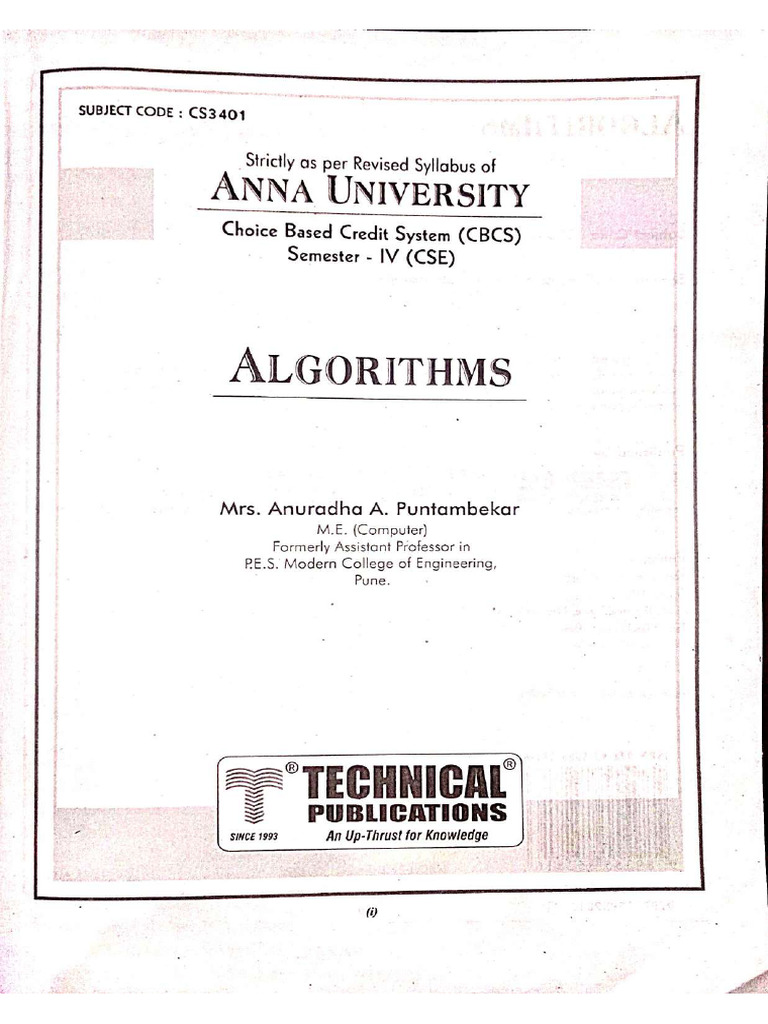 CS3401 - Algorithms EBook | PDF