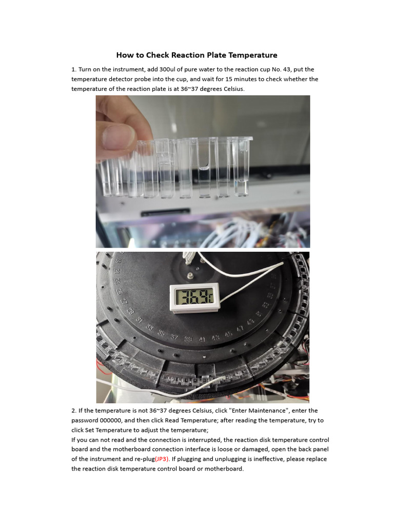 How To Check Reaction Plate Temperature | PDF
