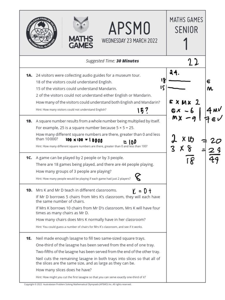 Maths Olympiad I | PDF | Arithmetic | Mathematics