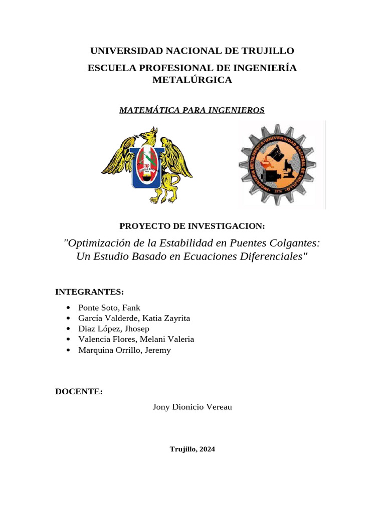 Proyecto de Mate | PDF | Oscilación | Ecuaciones diferenciales