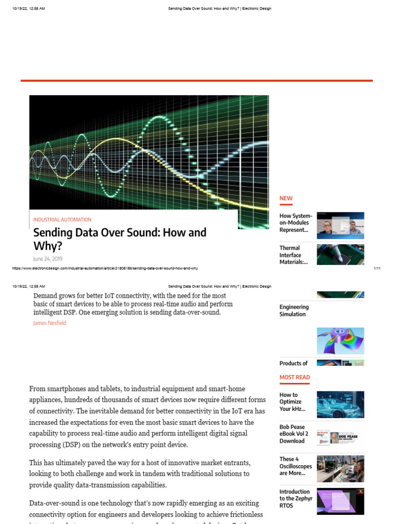 Sending Data Over Sound - How and Why - Electronic Design | PDF ...