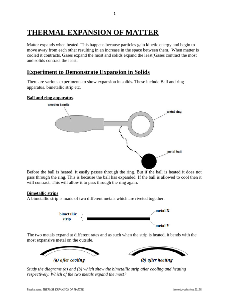 TP2 Thermal Expansion of Matter | PDF | Thermal Expansion | Thermostat