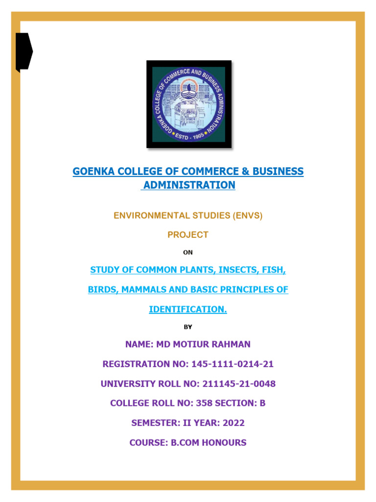 Envs Project, Sem 2, Roll No 358 | PDF | Honey Bee | Butterfly