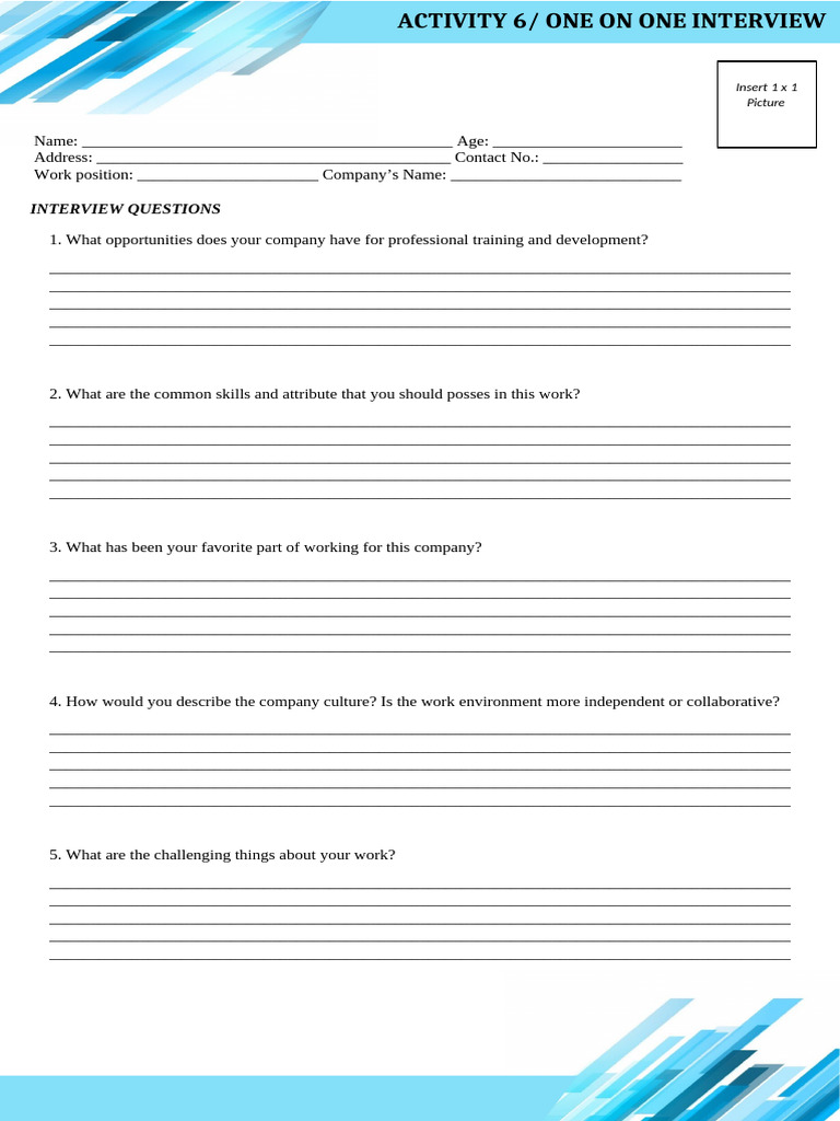 Work Immersion Interview | PDF