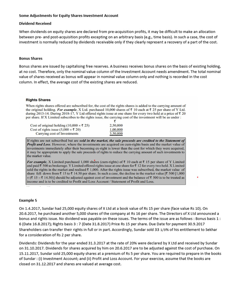 Investment - Notes 3 | PDF | Business | Finance & Money Management