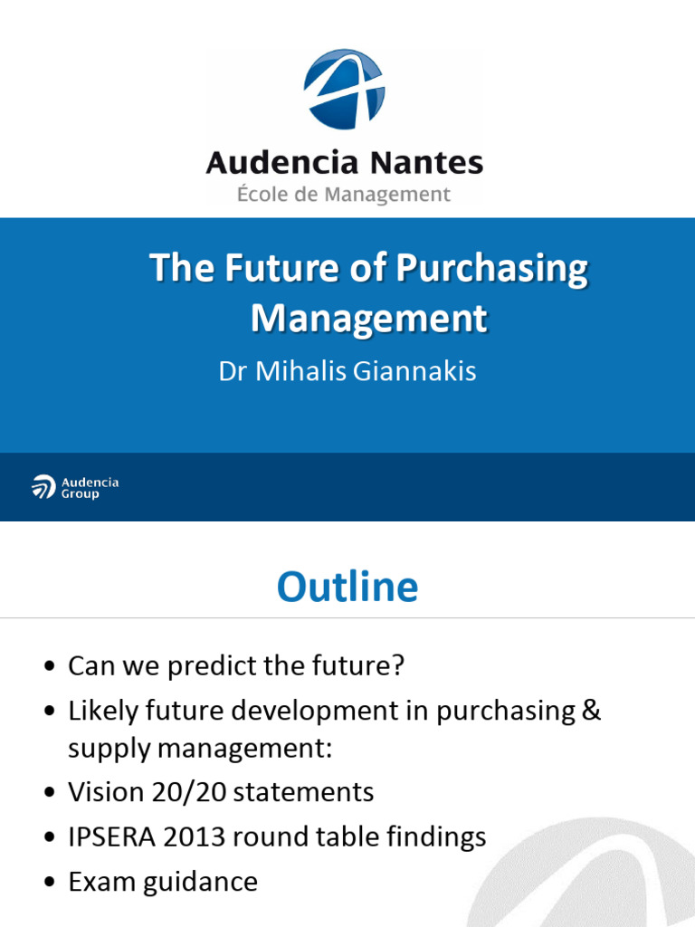 Lecture 13 - The Future of Purchasing Management | PDF | Supply Chain ...