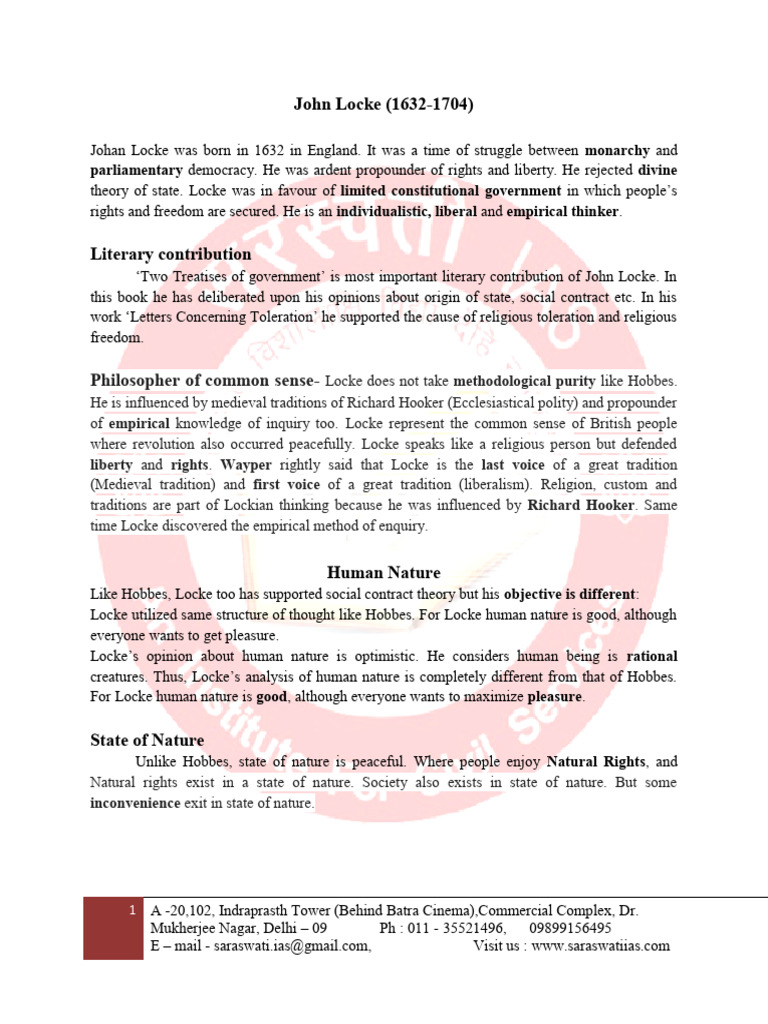 Johan Locke Final PDF | PDF | John Locke | Property