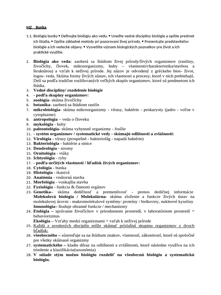 Okruhy Maturita Bunka | PDF