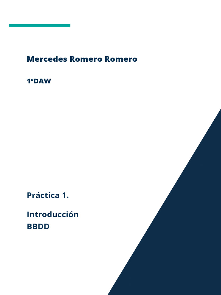 BBDD - Práctica 1-Mercedes Romero Romero | PDF