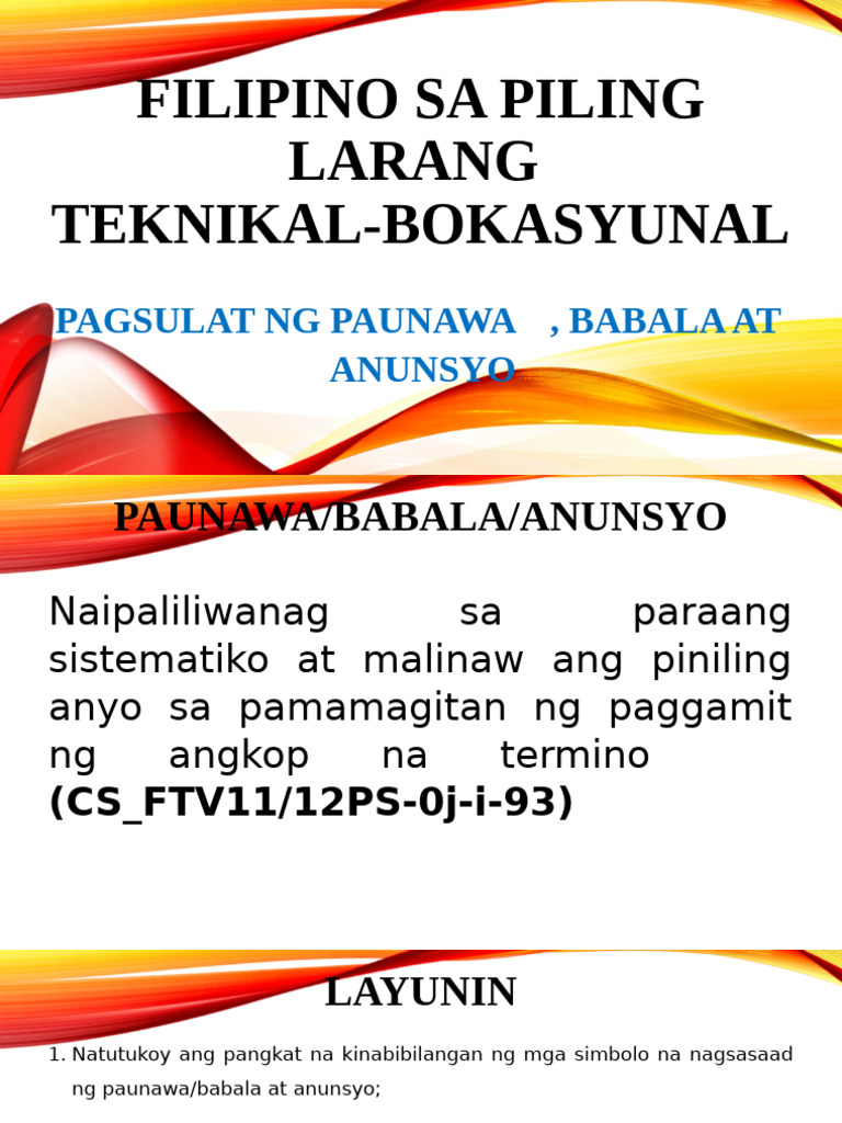 7 Paunawa Babala Anunsyo | PDF