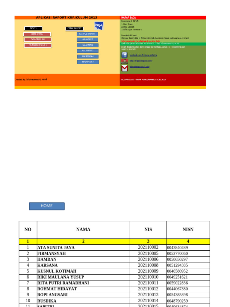 Rapot kls.11 Sm. 1 New | PDF
