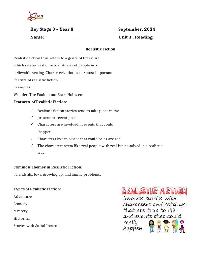 Features and Themes of Realistic Fiction | PDF | Social Science