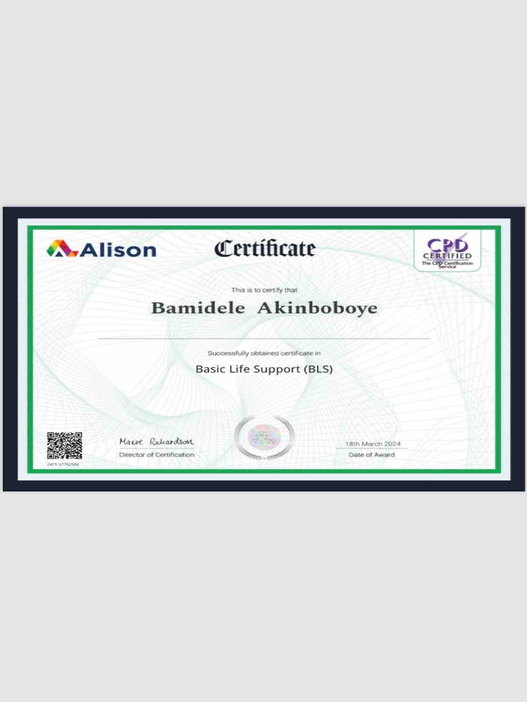 Bamidele Bls Certificate | PDF