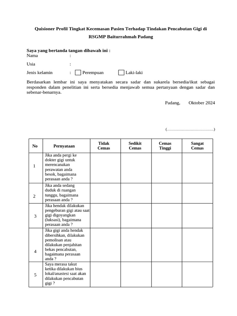 Identitas Responder Quisioner | PDF | Pengembangan Diri | Kesehatan ...