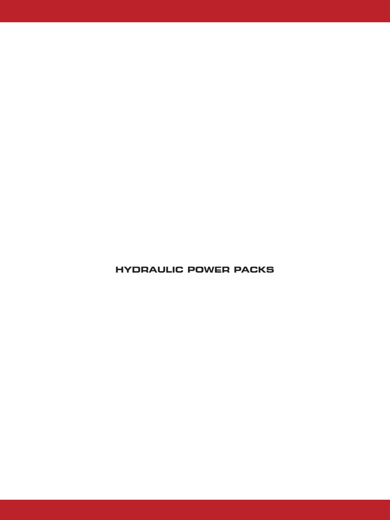 Hydraulic Power Pack Manual | PDF | Pump | Valve