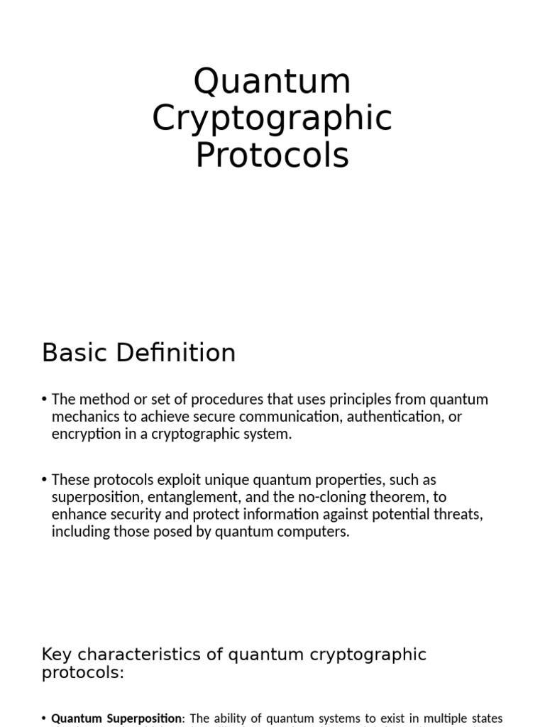 Quantum Cryptographic Protocols | PDF | Quantum Mechanics | Applied Mathematics