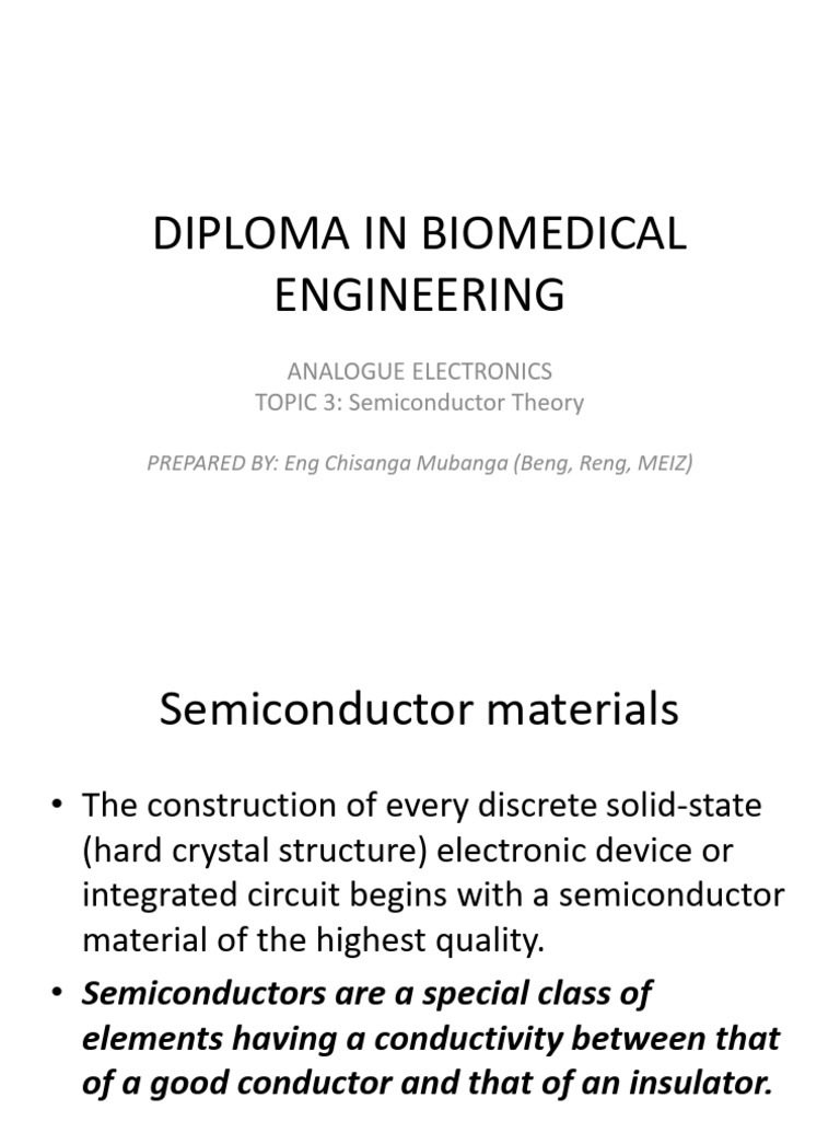 Lecture 4 Semiconductor Theory PDF | PDF | Semiconductors | Diode