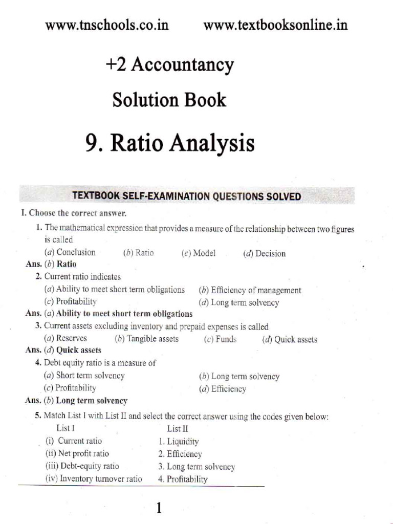 12th STD Account Unit 9 Solution | PDF