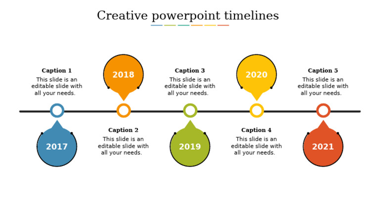 Creative Powerpoint Timelines Multicolor | PDF