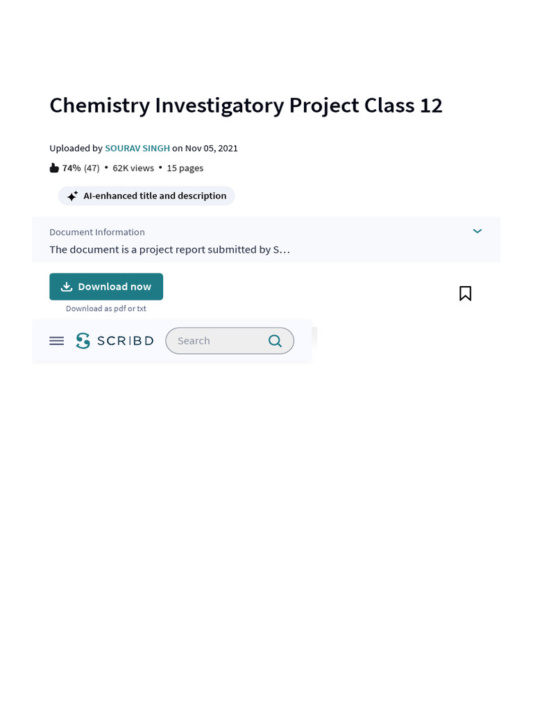 Chemistry Investigatory Project Class 12 - PDF - Fermentation ...