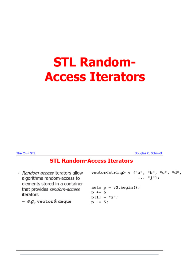Random Access Iterators | PDF | C++ | Computer Science