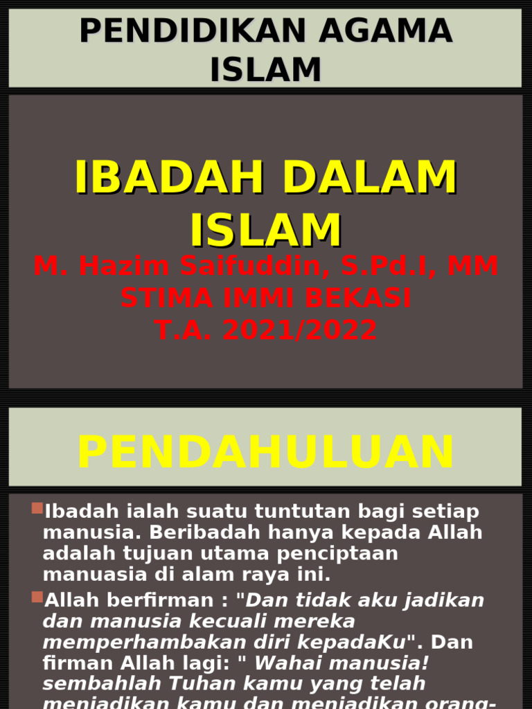 PART. 7 Ibadah Rukun Islam | PDF