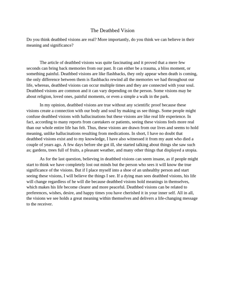 The Deathbed Vision | PDF