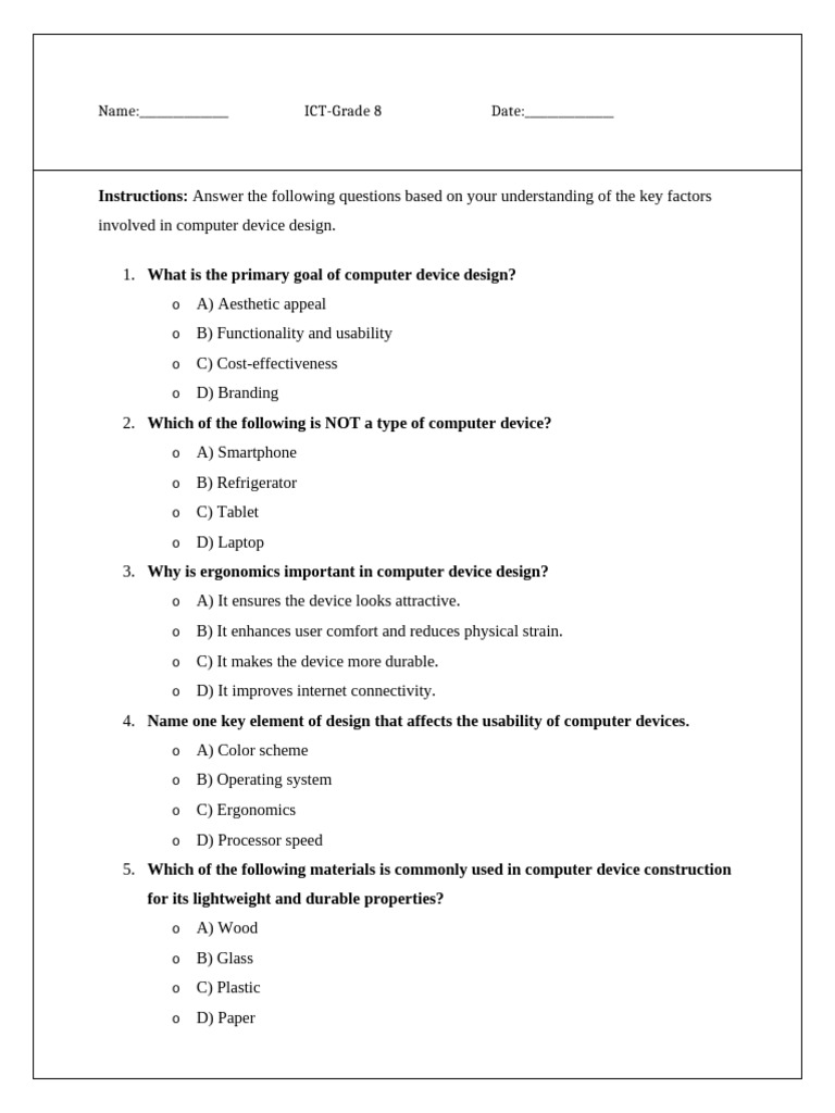 Grade8 Homework Worksheet Pdf Art Computers