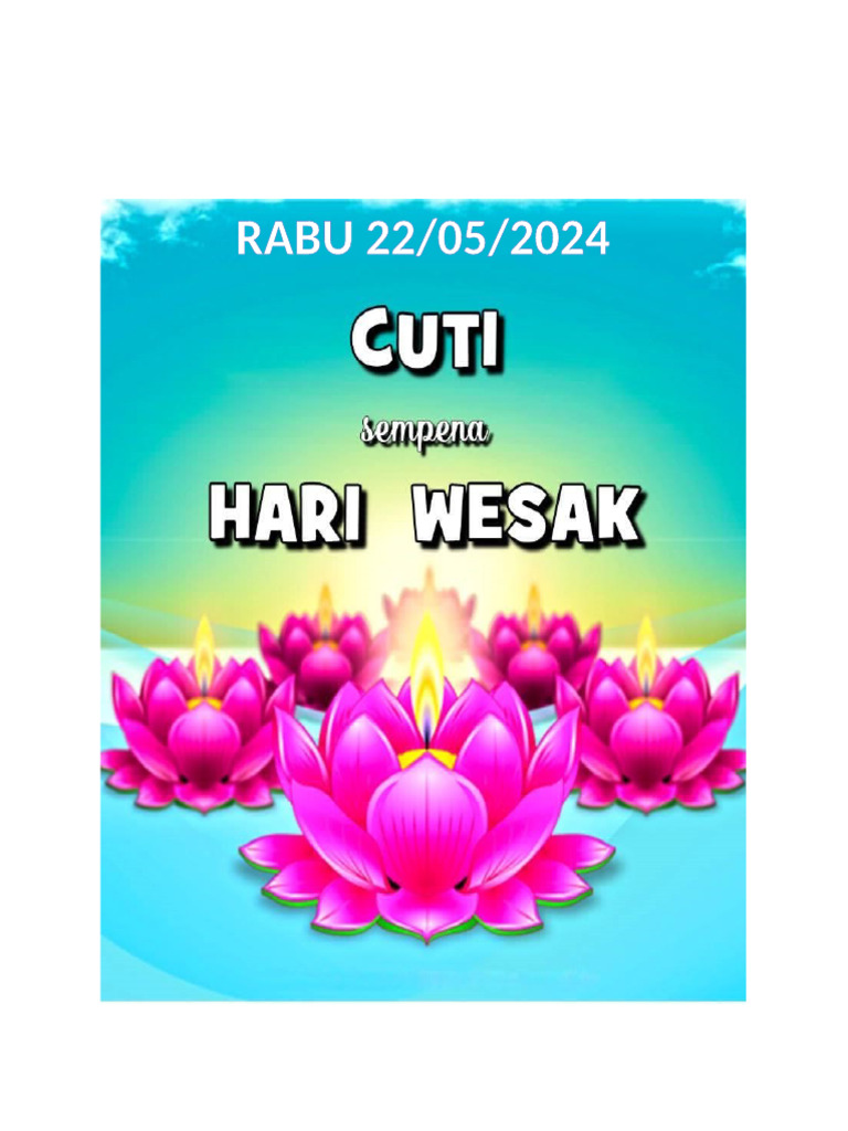Stiker Cuti Wesak 2024 | PDF