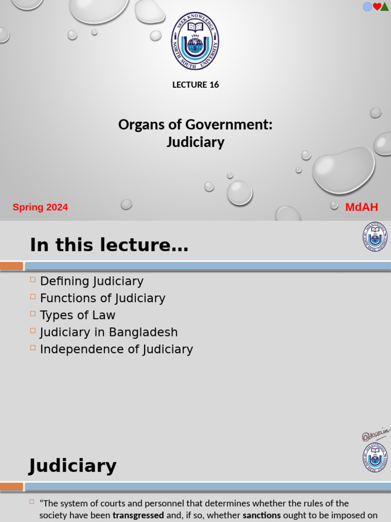 Lec 16 Judiciary | PDF | Crimes | Crime & Violence