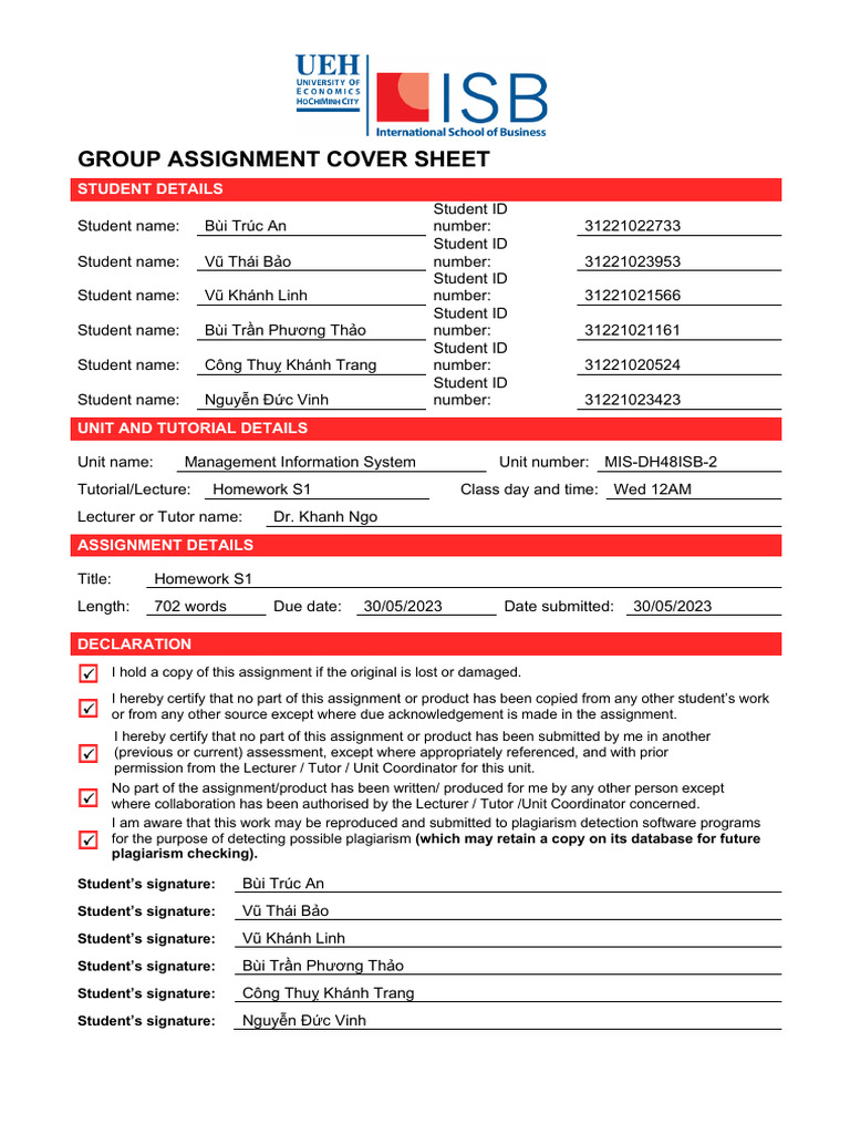 MIS2-Group 2 - Management Information System - Homework S1 | PDF ...