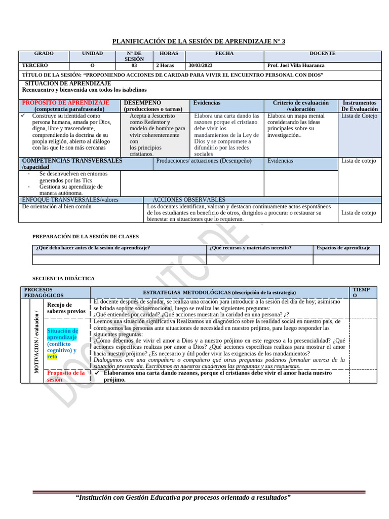 Sesion N°1 | PDF | Aprendizaje | Amor