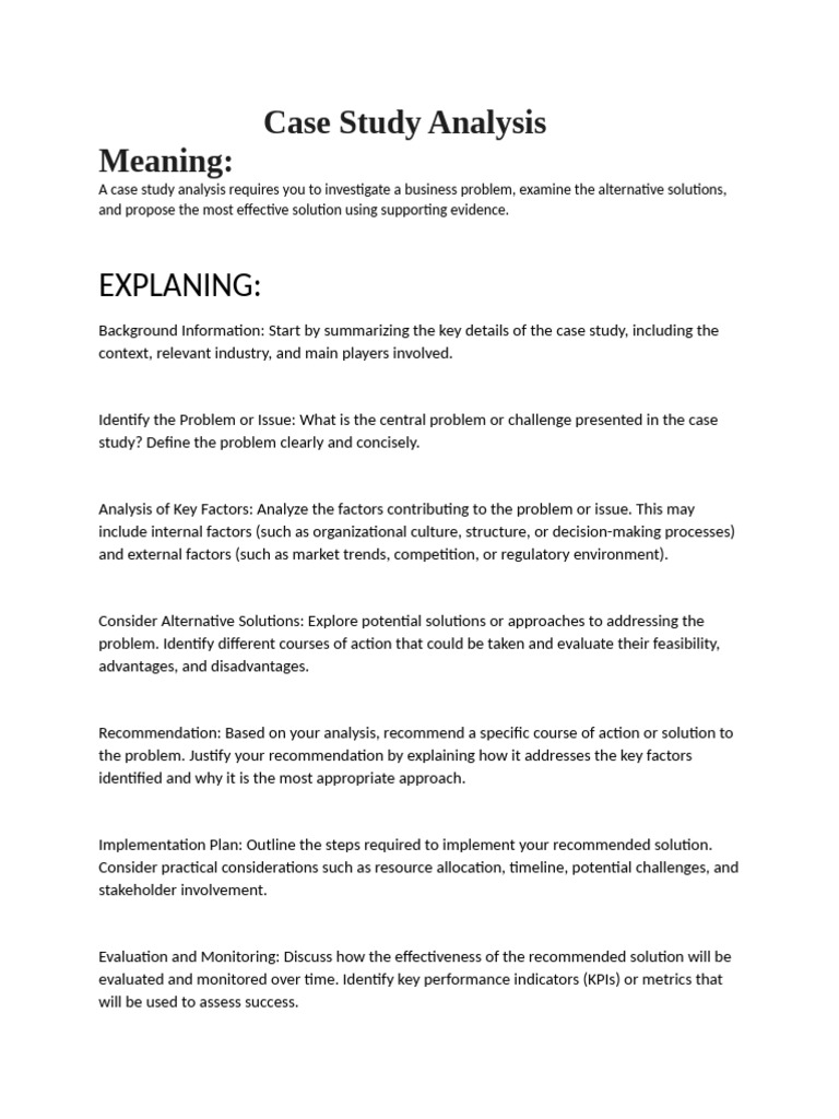 Case Study Analysis | PDF