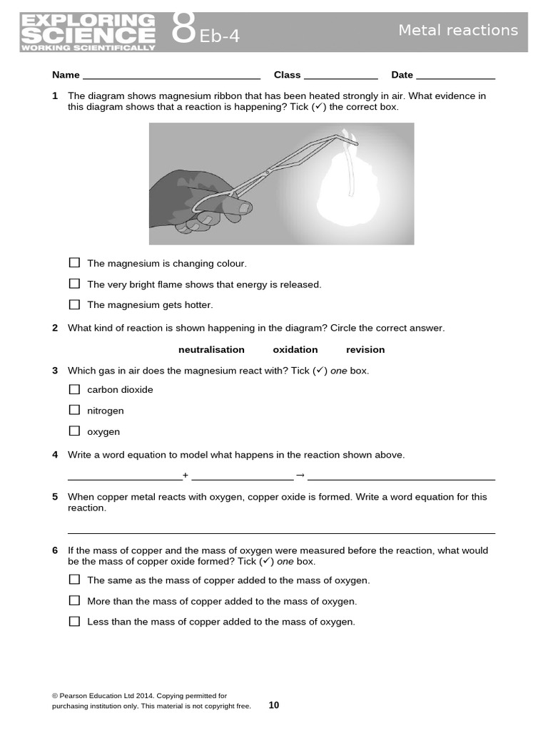 8eb4 Metal Reactions | PDF