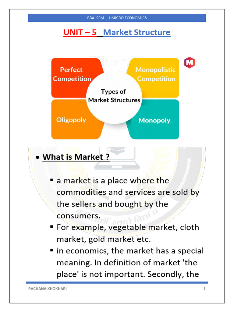 Bba Sem 1 Unit 5 Market Structure PDF | PDF | Monopoly | Microeconomics