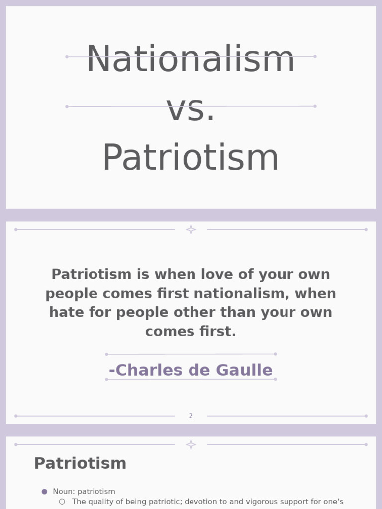 Patriotism vs. Nationalism 1 | PDF