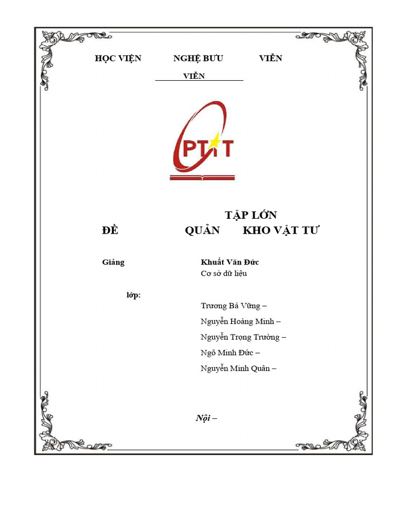 13 - BTL - CSDL - Trương Bá V NG | PDF