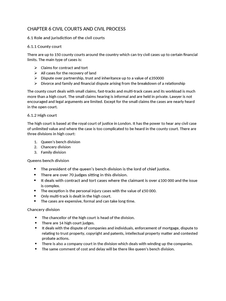 Chapter 6 Civil Courts and Civil Process | PDF | Appeal | Judge
