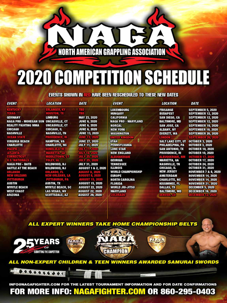 NAGA 2020 Event Schedule & Locations | PDF