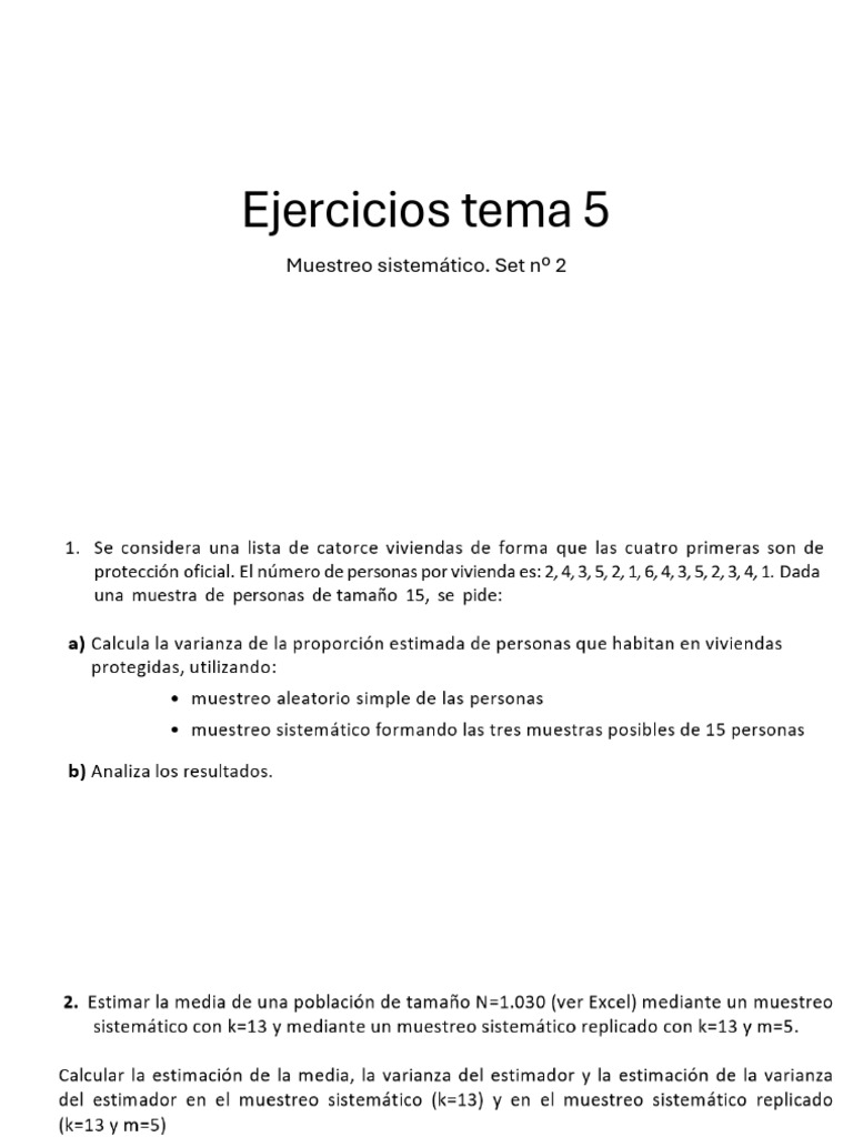 Ejercicios Tema 5 - Presentación (Set 2) | PDF