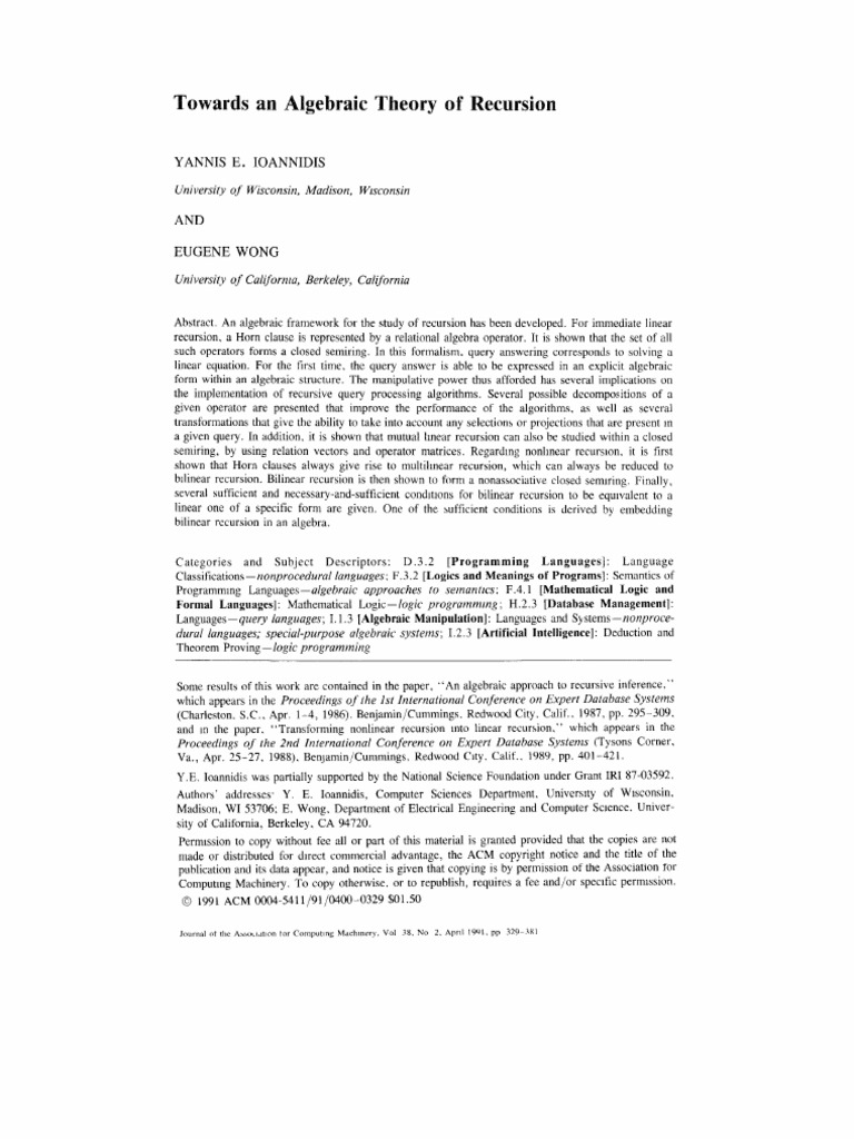 Towards An Algebraic Theory of Recursion | PDF | Linear Map | Algebra