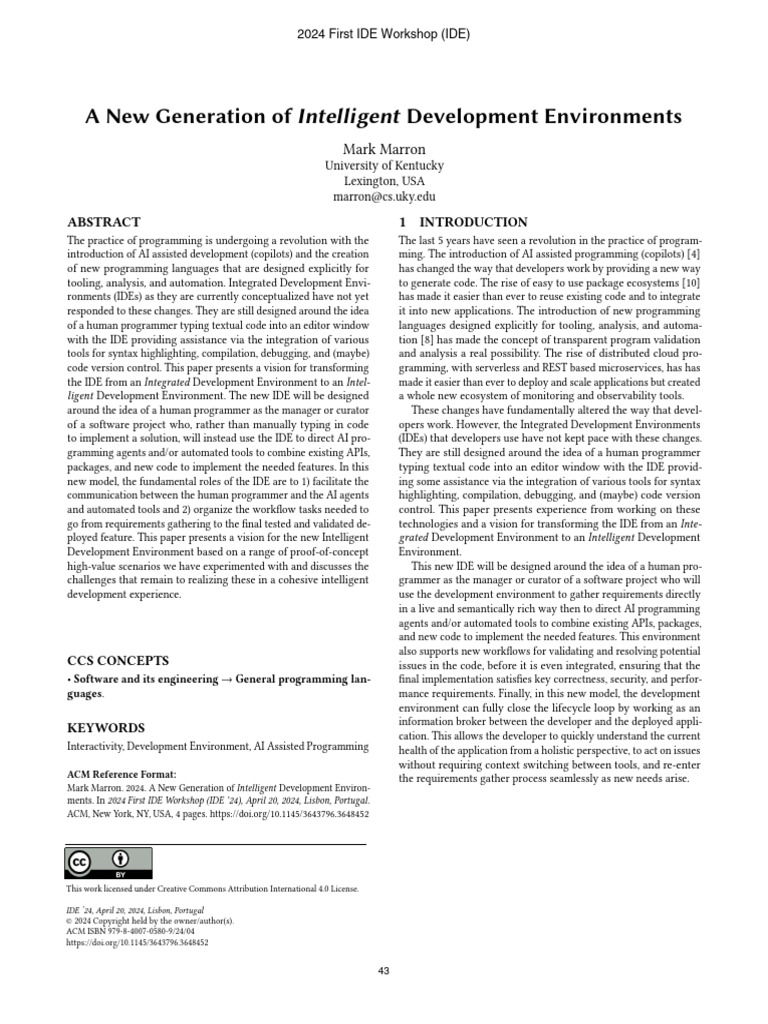 7-A New Generation of Intelligent Development Environments | PDF | Integrated Development ...