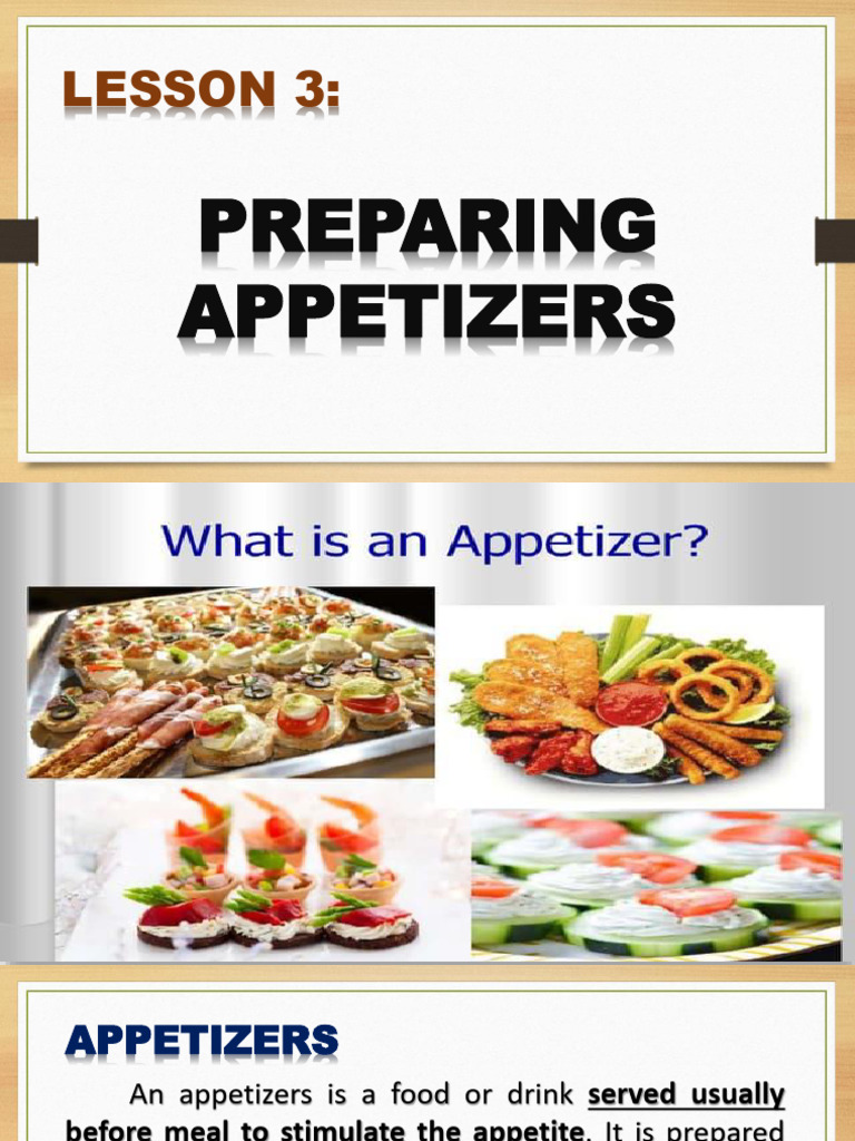 TLE-9-COOKERY-M1-LESSON-3 | PDF | Hors D'oeuvre | Cooking