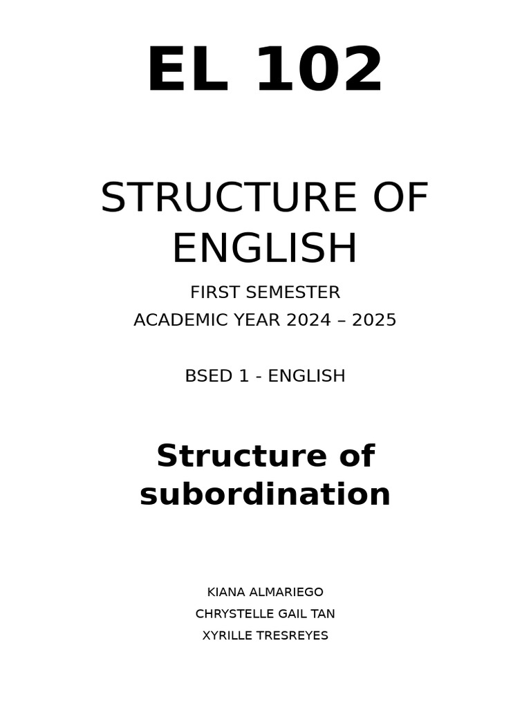 Understanding Subordination in English | PDF | Part Of Speech | Adverb