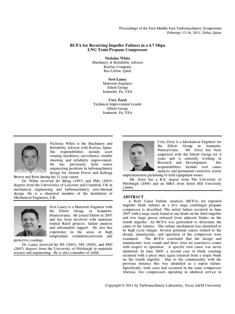 RASGAS LNG Train Propane Compressor RCFA Impeller Failures in 4.7 Mtpa ...